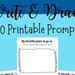 30 Printable Write & Draw Prompts for Kids-writing Activity-creative ...
