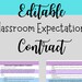 Editable Classroom Expectations Contract - Etsy