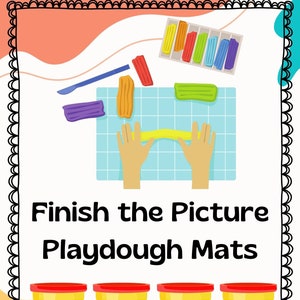 Finish the Picture Playdough Mats-set of 40 Unique Mats-kindergarten ...
