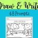 Draw & Write Printable Worksheets-48 Prompts-kindergarten to 2nd Grade ...