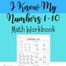 I Know My Numbers 1 to 10 Workbook-fun Prek to 1st Grade Math Printable ...