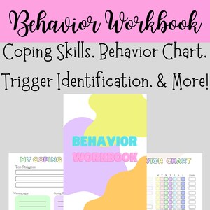 Behavior Workbook for Students-coping Skills-behavior Chart-trigger ...