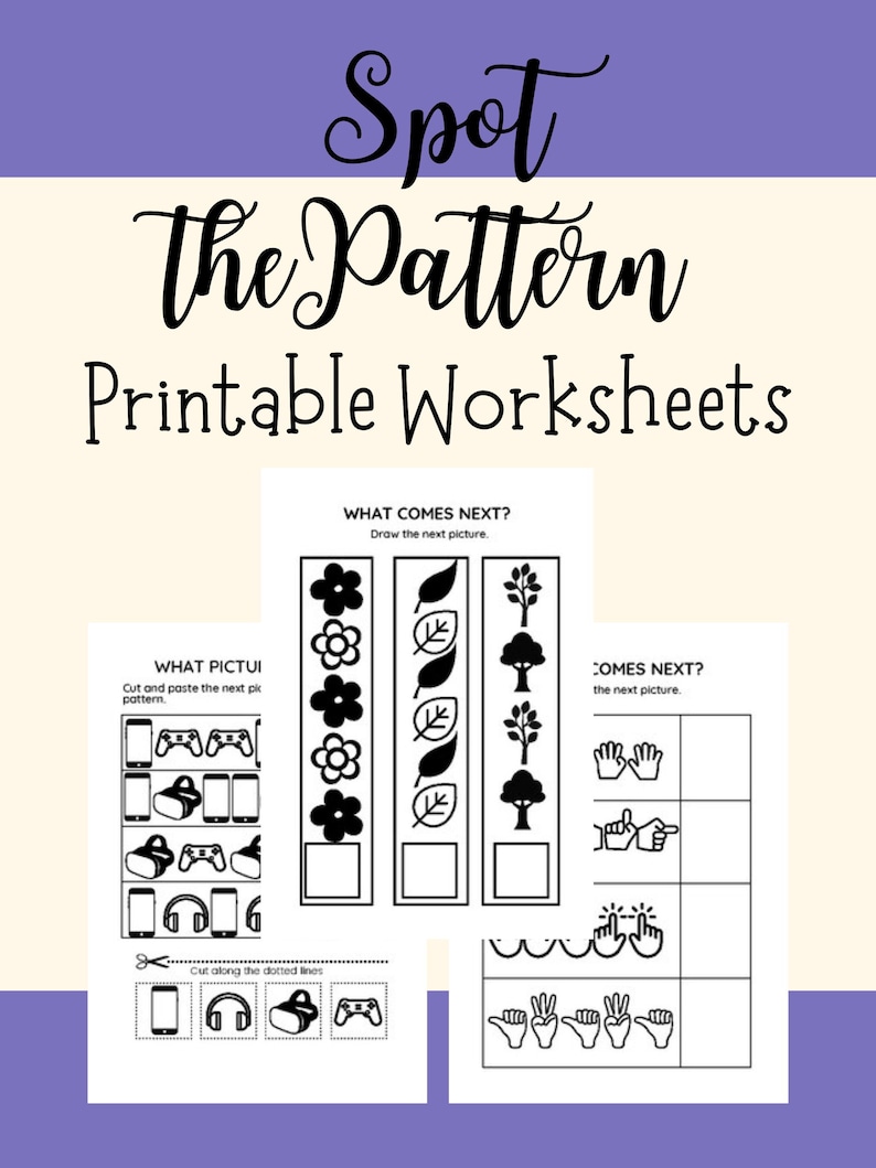 Spot the Pattern-no Prep Printable Worksheets-finish the Pattern-skip ...
