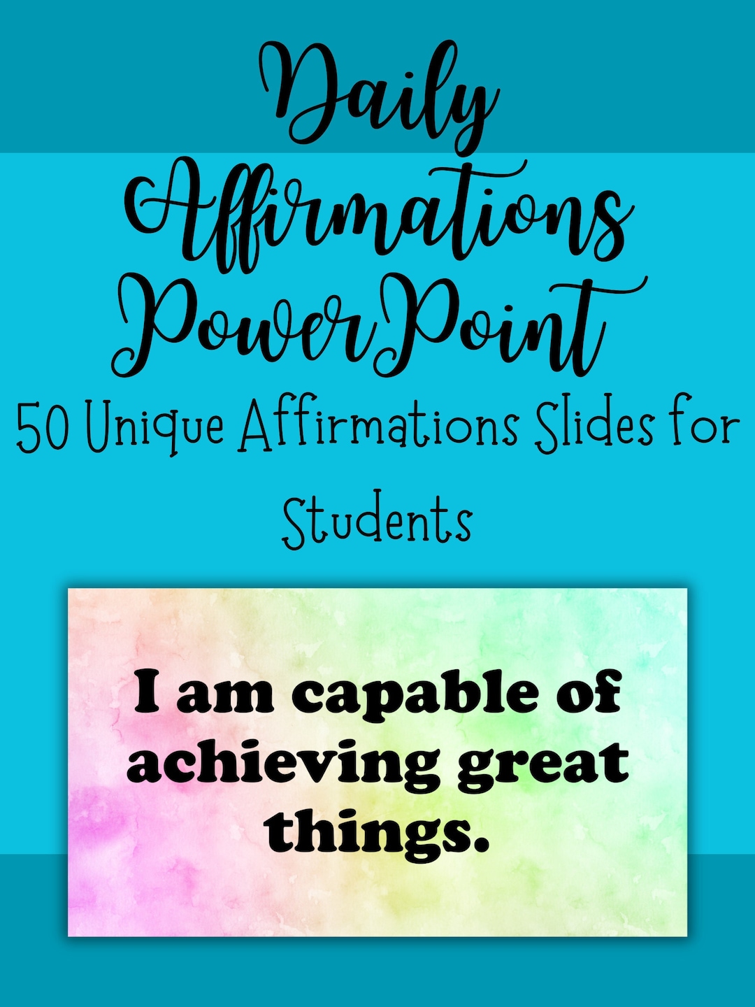Daily Affirmations PPT for Student-50 Unique Affirmations to ...