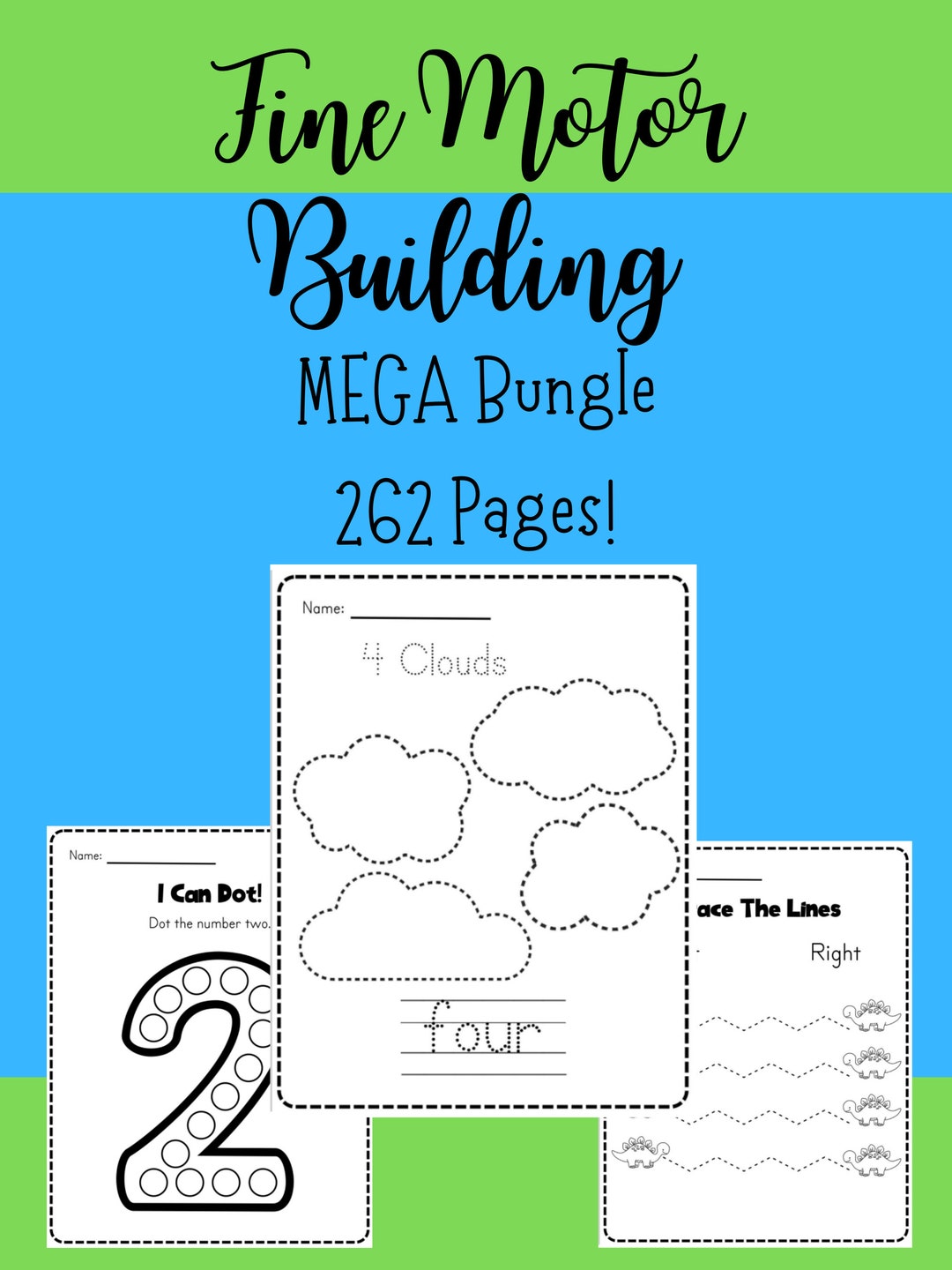 262 Page Fine Motor Building Activity Pages-prek to 1st Grade Printable ...
