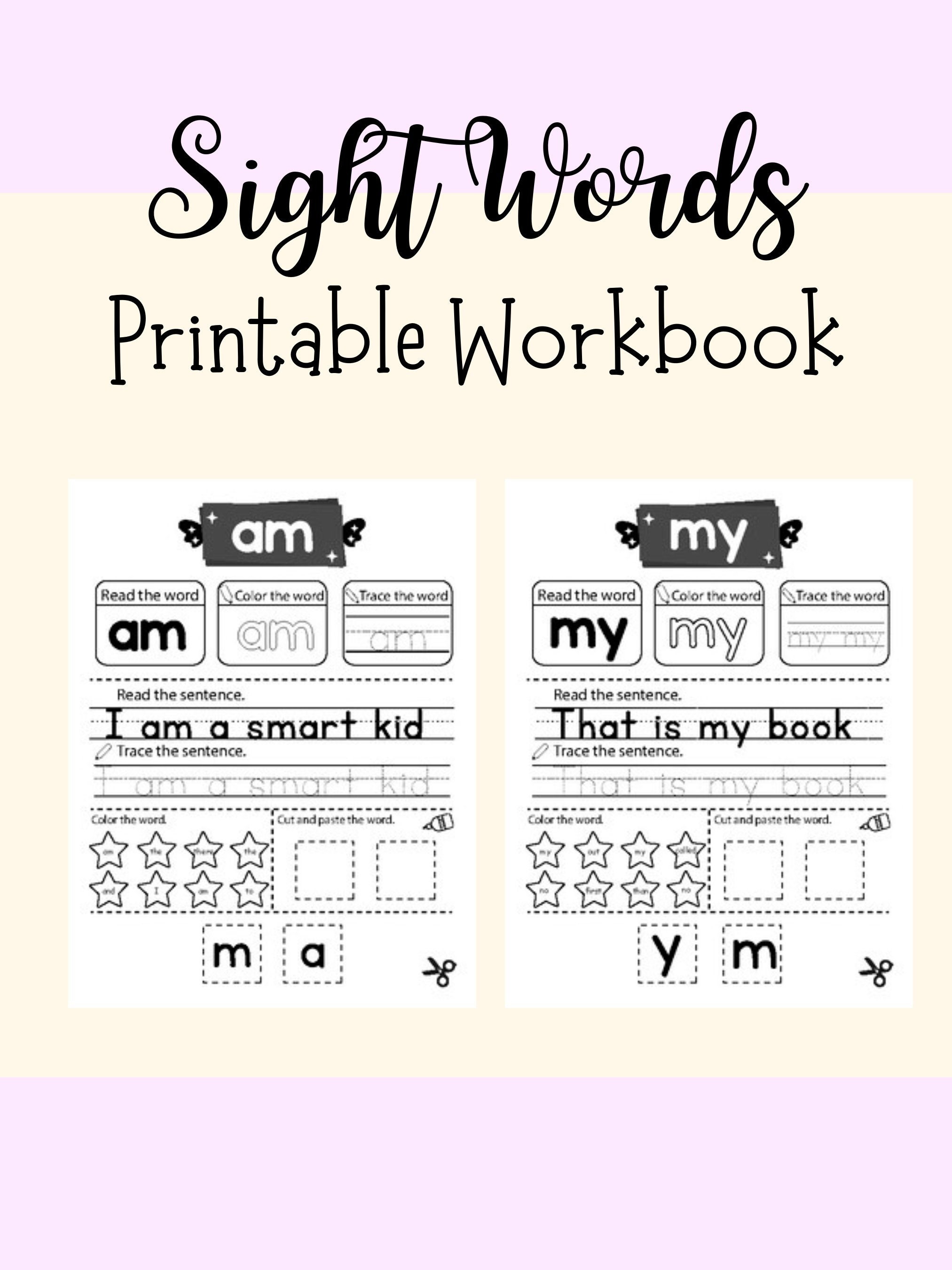117 Page Sight Word Workbook-printable No Prep Sight Word Practice ...