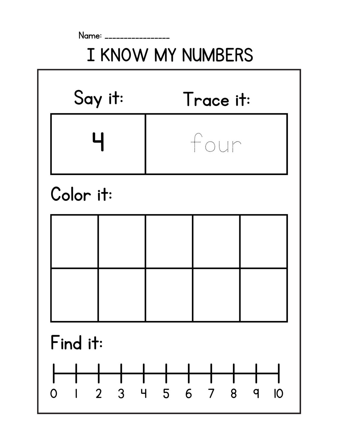 I Know My Numbers 1 to 10 Workbook-fun Prek to 1st Grade Math Printable ...