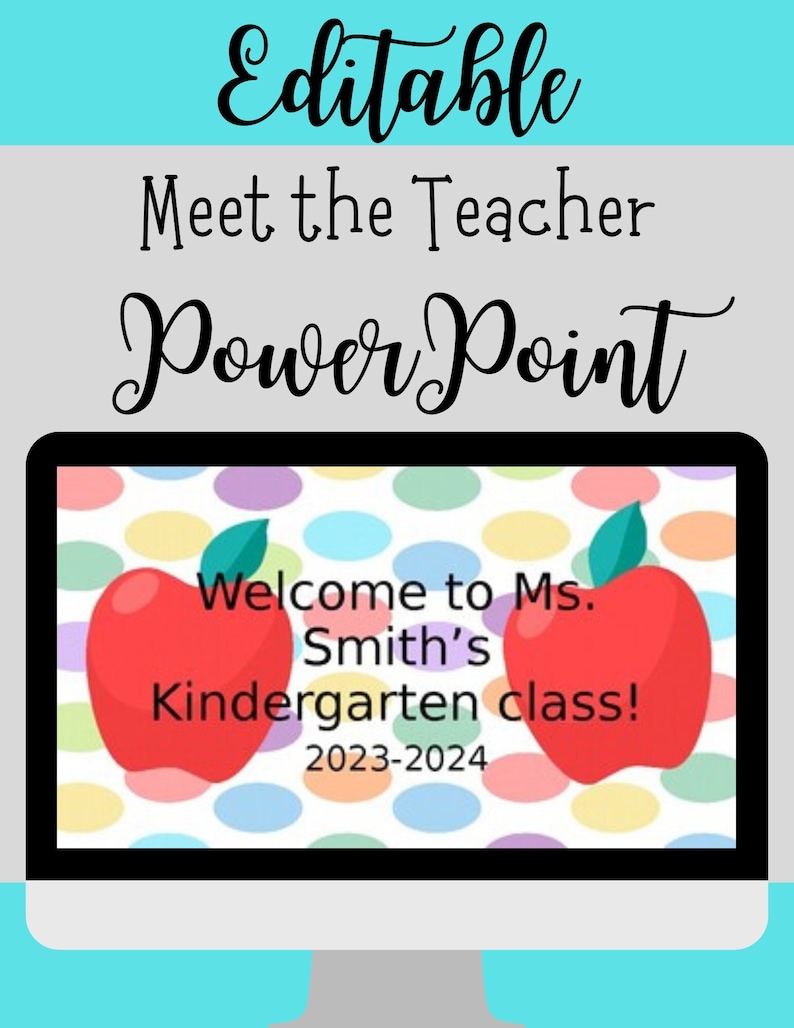 Editable Meet the Teacher Powerpoint-back to School-first Day of School ...