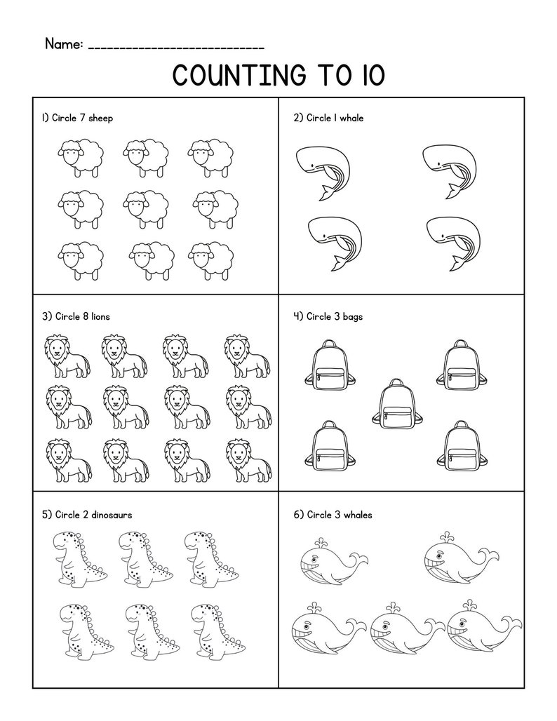 I Know My Numbers 1 to 10 Workbook-fun Prek to 1st Grade Math Printable ...