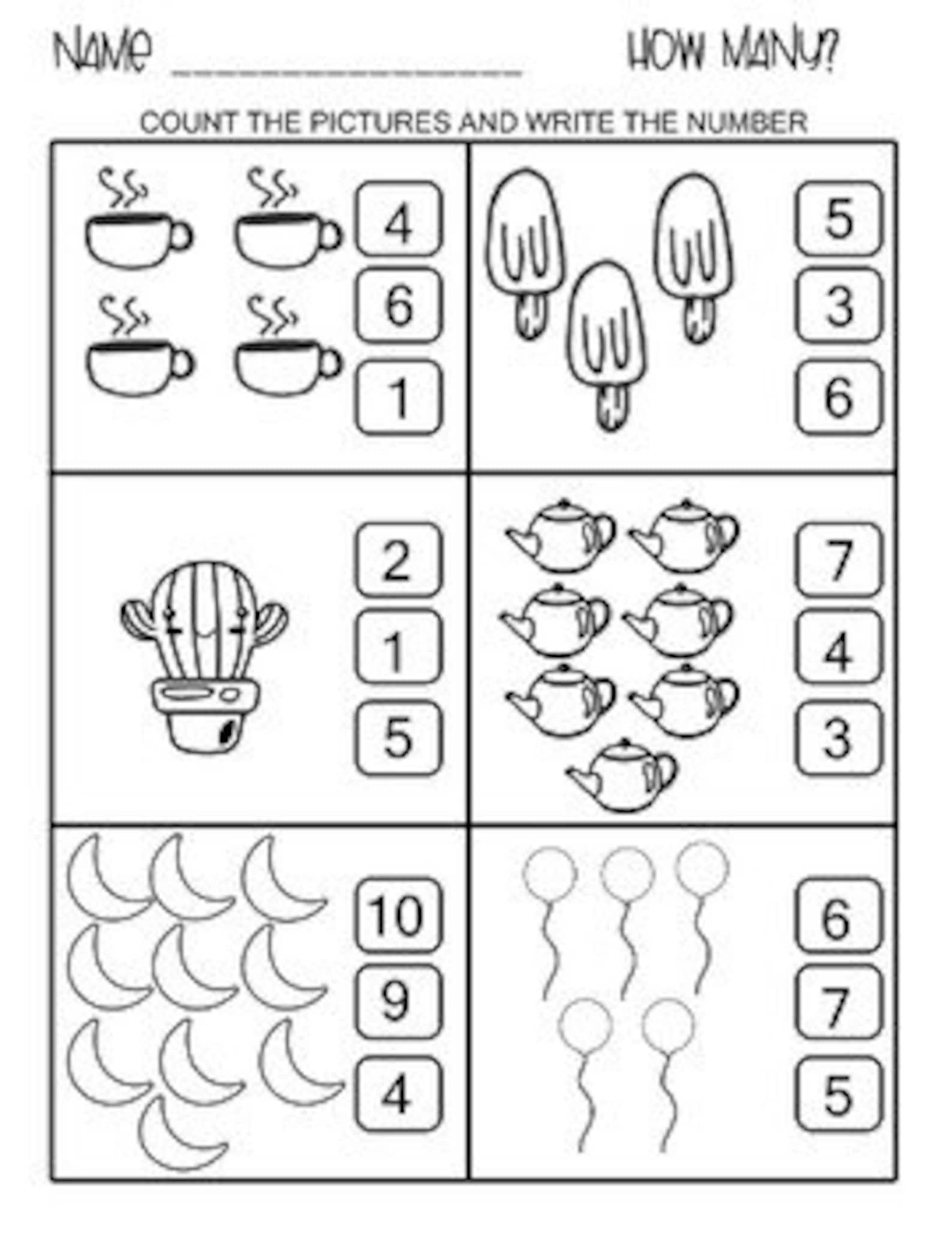 Kindergarten Math Workbook-all About the Numbers 1 to 10-tracing ...