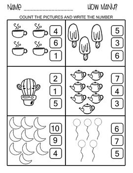 Kindergarten Math Workbook-all About the Numbers 1 to 10-tracing ...