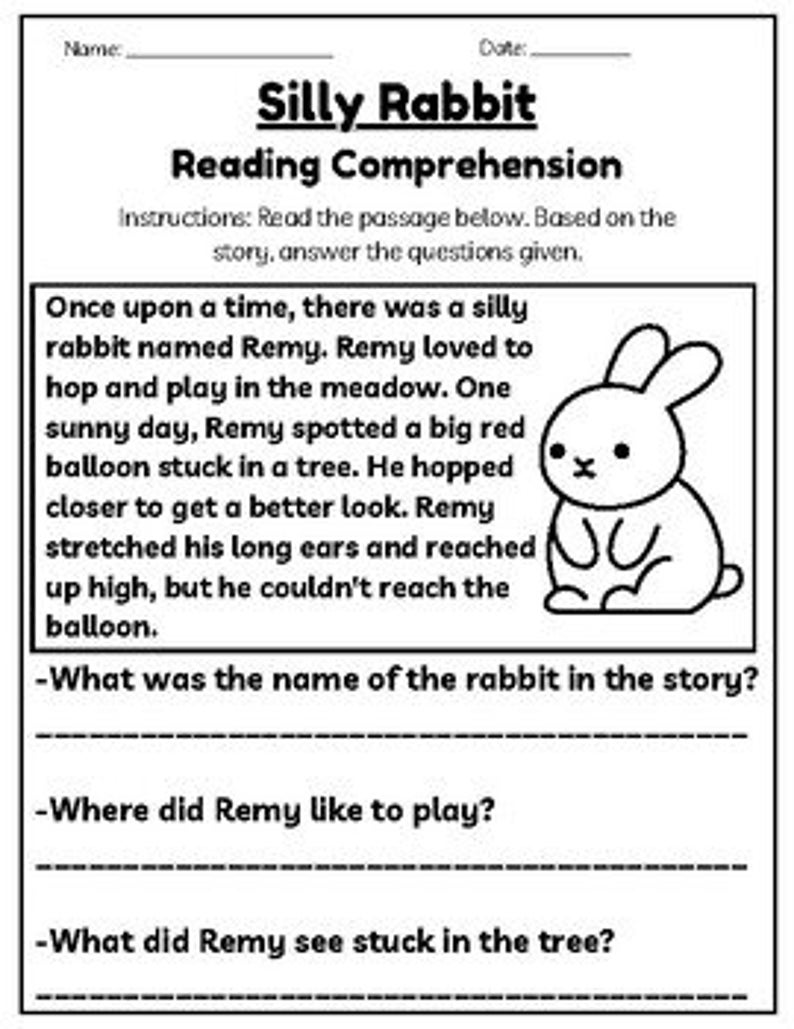 Reading Comprehension Printable Workbook With Cover-passages for ...