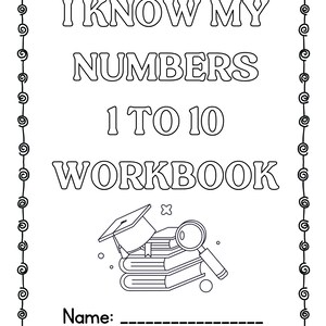 I Know My Numbers 1 to 10 Workbook-fun Prek to 1st Grade Math Printable ...