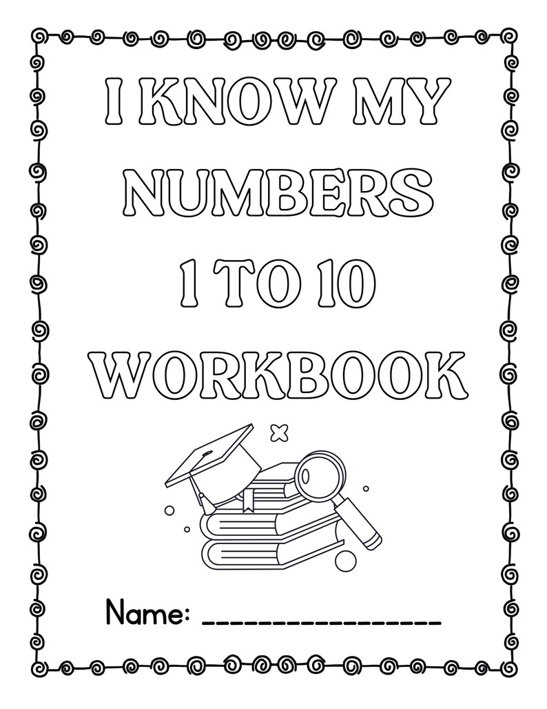 I Know My Numbers 1 to 10 Workbook-fun Prek to 1st Grade Math Printable ...