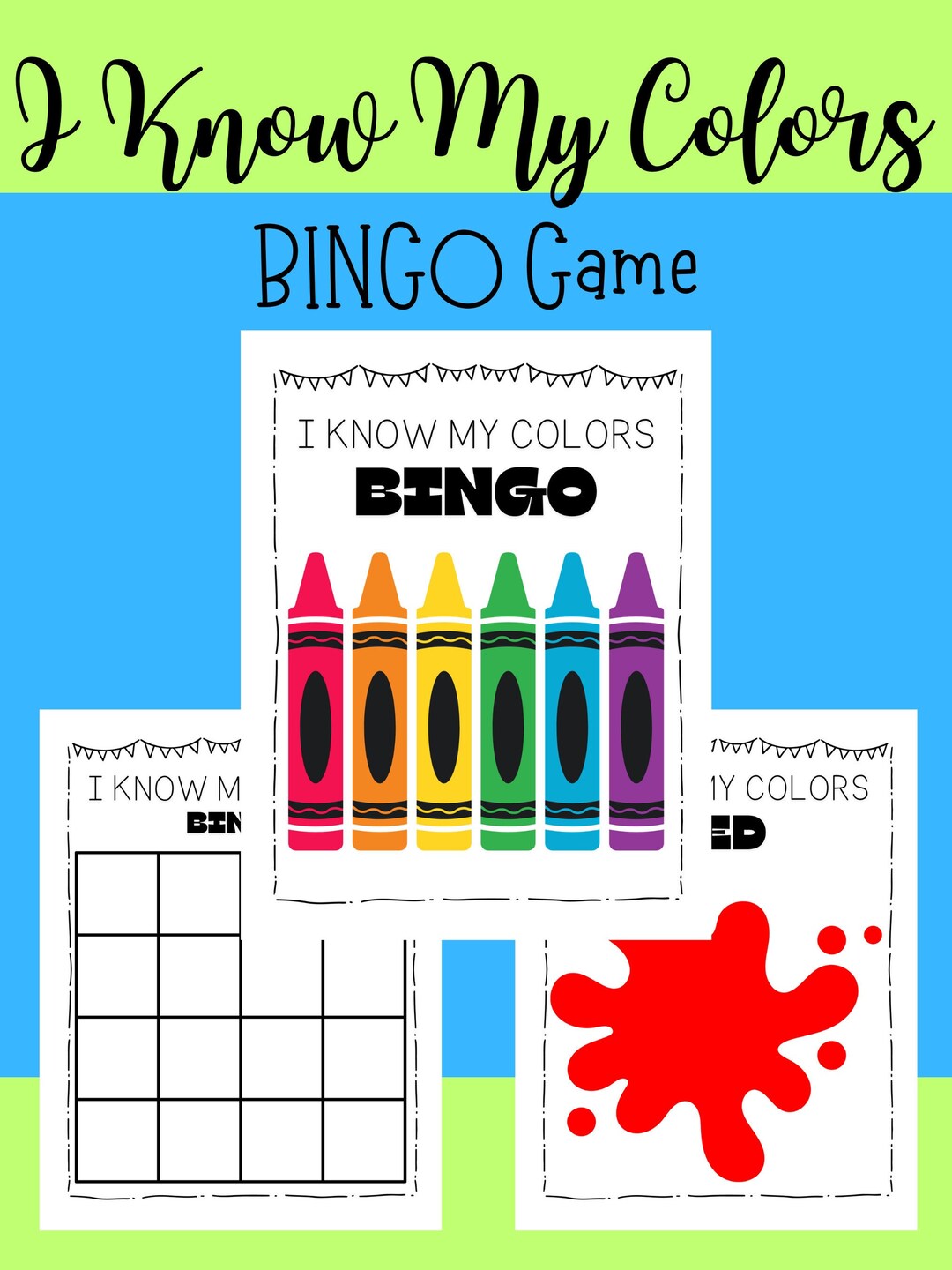 I Know My Colors BINGO Printable Game - Includes 3x3 & 4x4 Cards, Flash ...