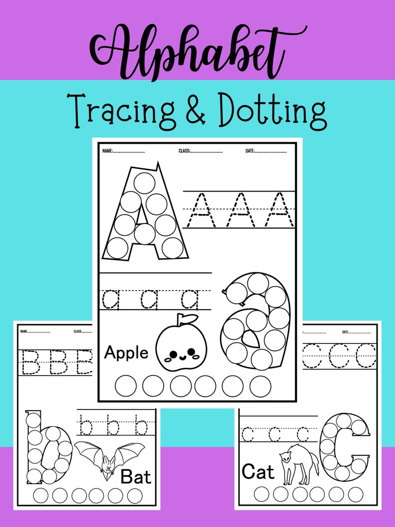 Alphabet Tracing & Dotting Worksheets Capital and Lowercase Letter ...