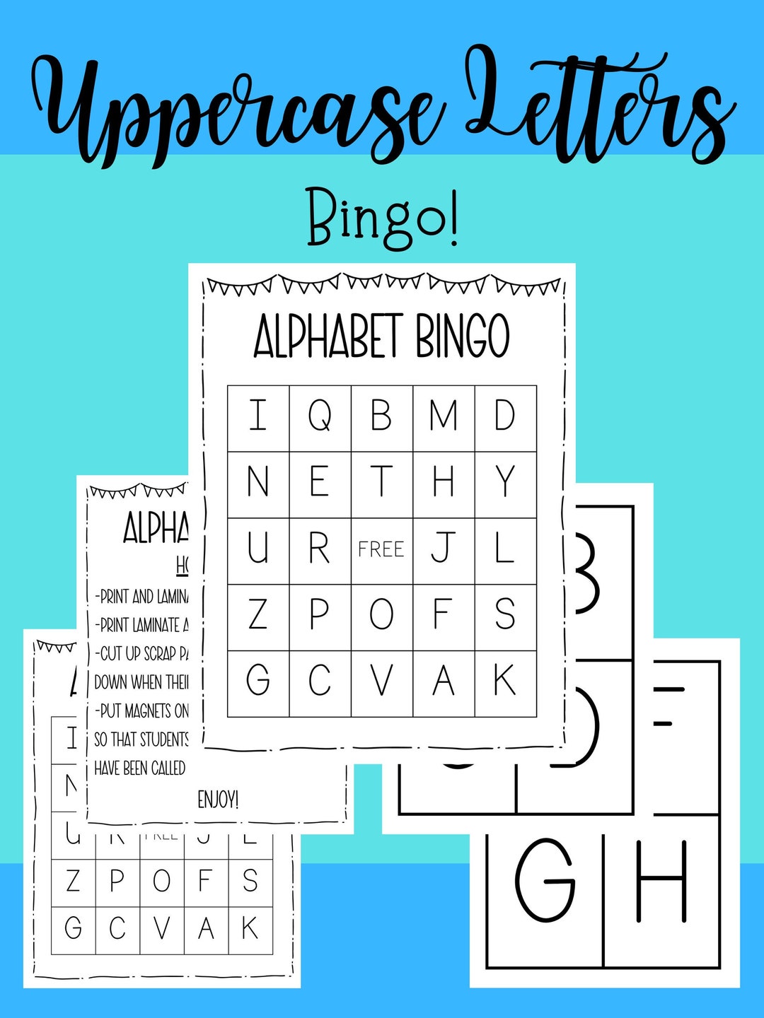 Uppercase Letters Bingo: Includes 30 Unique Bingo Boards, 1 Blank Bingo ...