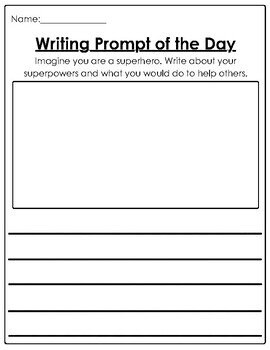 Kids Daily Writing Prompt Printable Workbook With Cover-100 Unique ...
