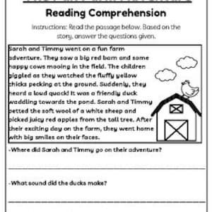 Reading Comprehension Printable Workbook With Cover-passages for ...