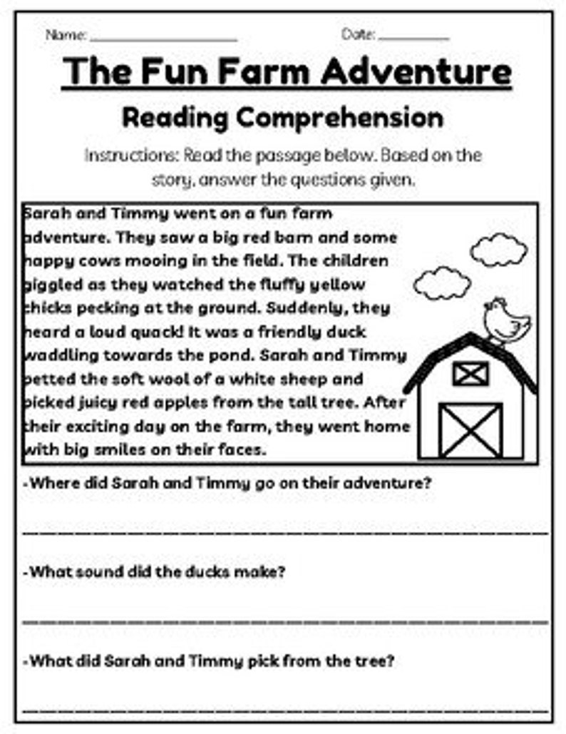 Reading Comprehension Printable Workbook With Cover-passages for ...