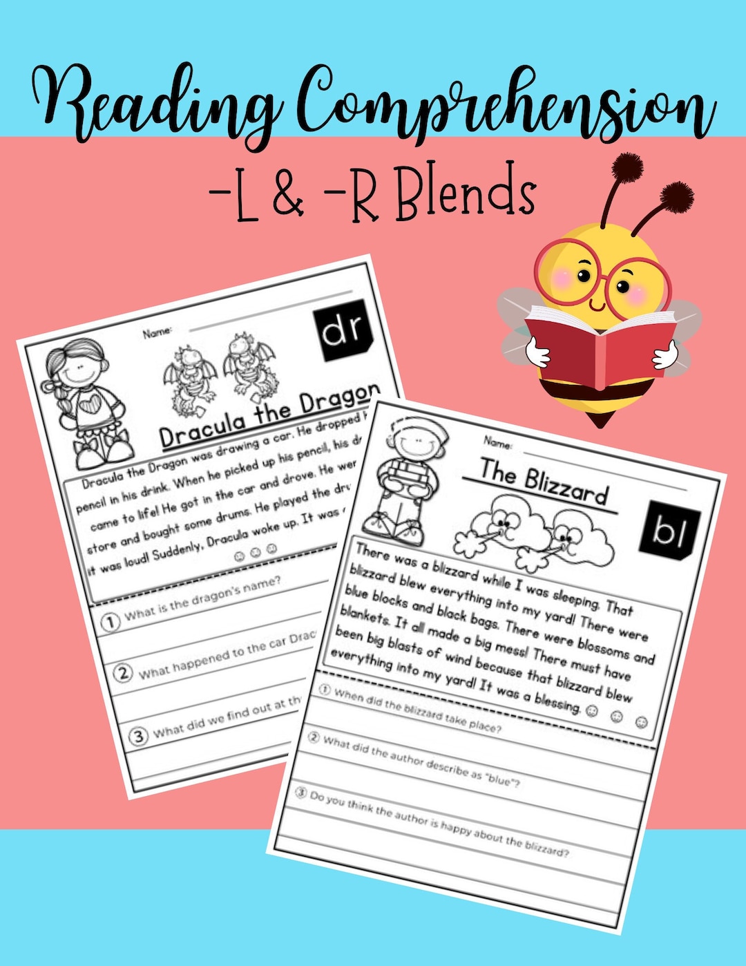 L & R Blends Reading Comprehension Passages With Questions-printable ...