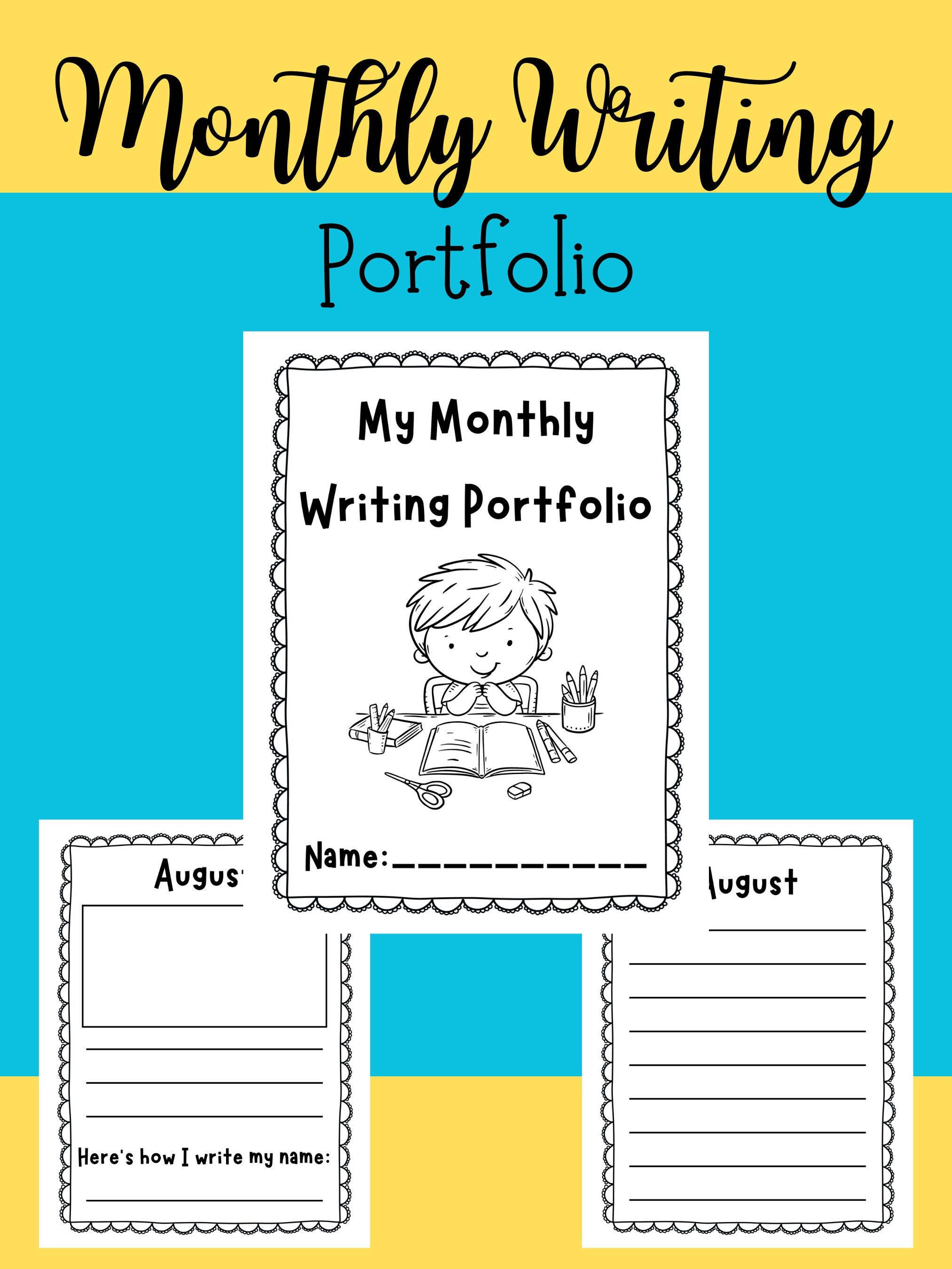 Monthly Writing Portfolio: Student Progress Tracker-parent-teacher ...