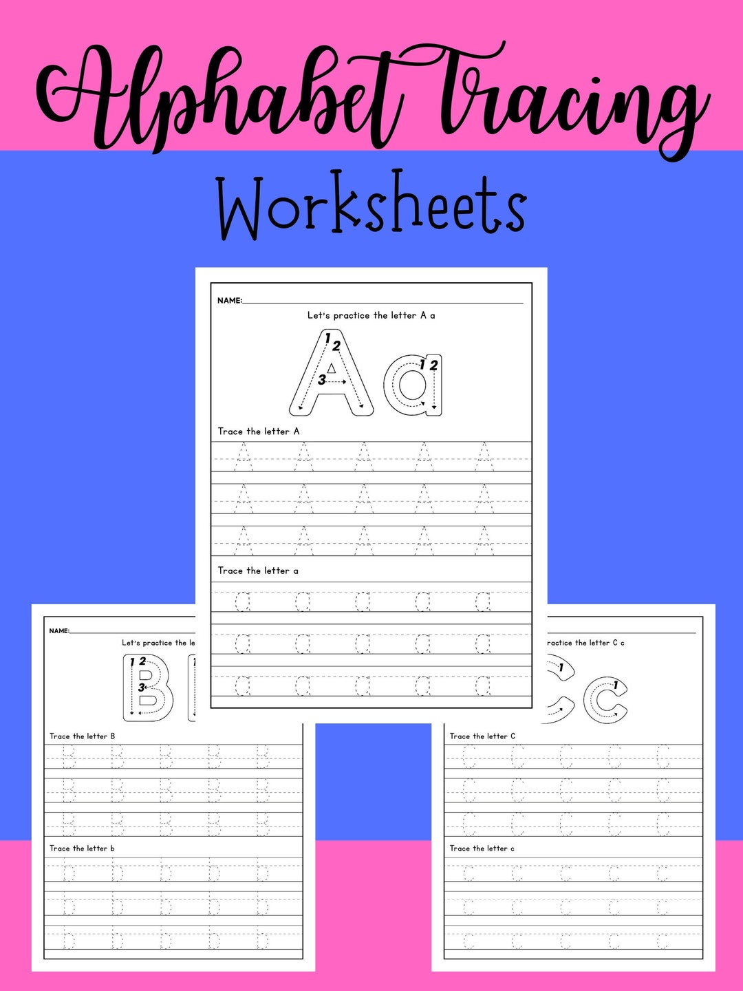 Printable Alphabet Tracing Worksheets - 26 Pages With Stroke Order ...