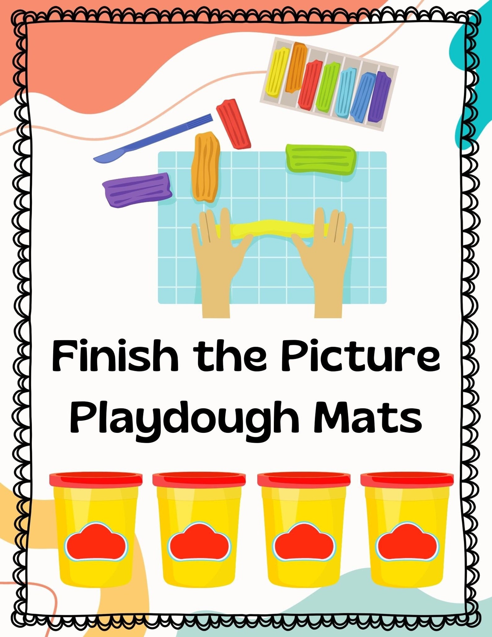Finish the Picture Playdough Mats-set of 40 Unique Mats-kindergarten ...