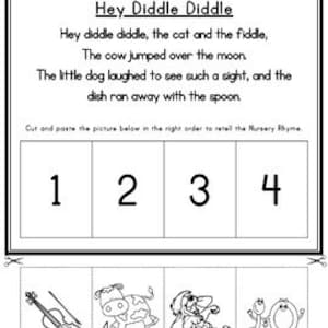 Nursery Rhyme Cut & Paste Sequencing Printable Worksheets-reading ...