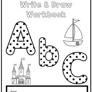 Alphabet Draw & Trace Printable Workbook With Cover-prek to 1st Grade ...