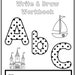 Alphabet Draw & Trace Printable Workbook With Cover-prek to 1st Grade ...