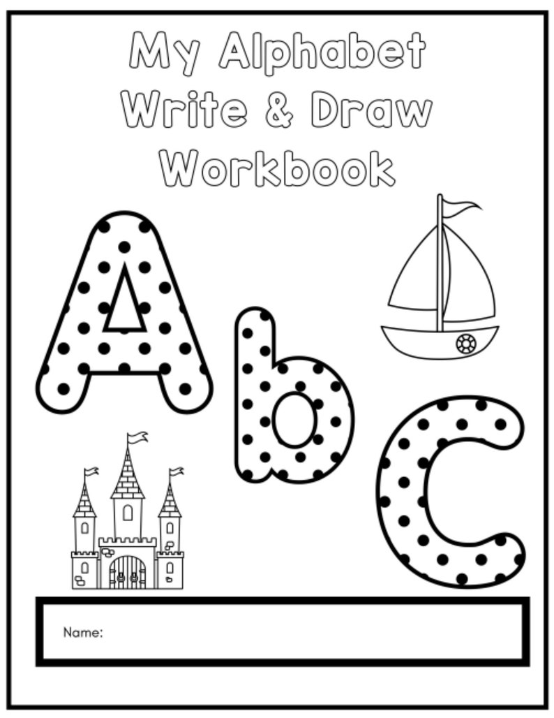 Alphabet Draw & Trace Printable Workbook With Cover-prek to 1st Grade ...