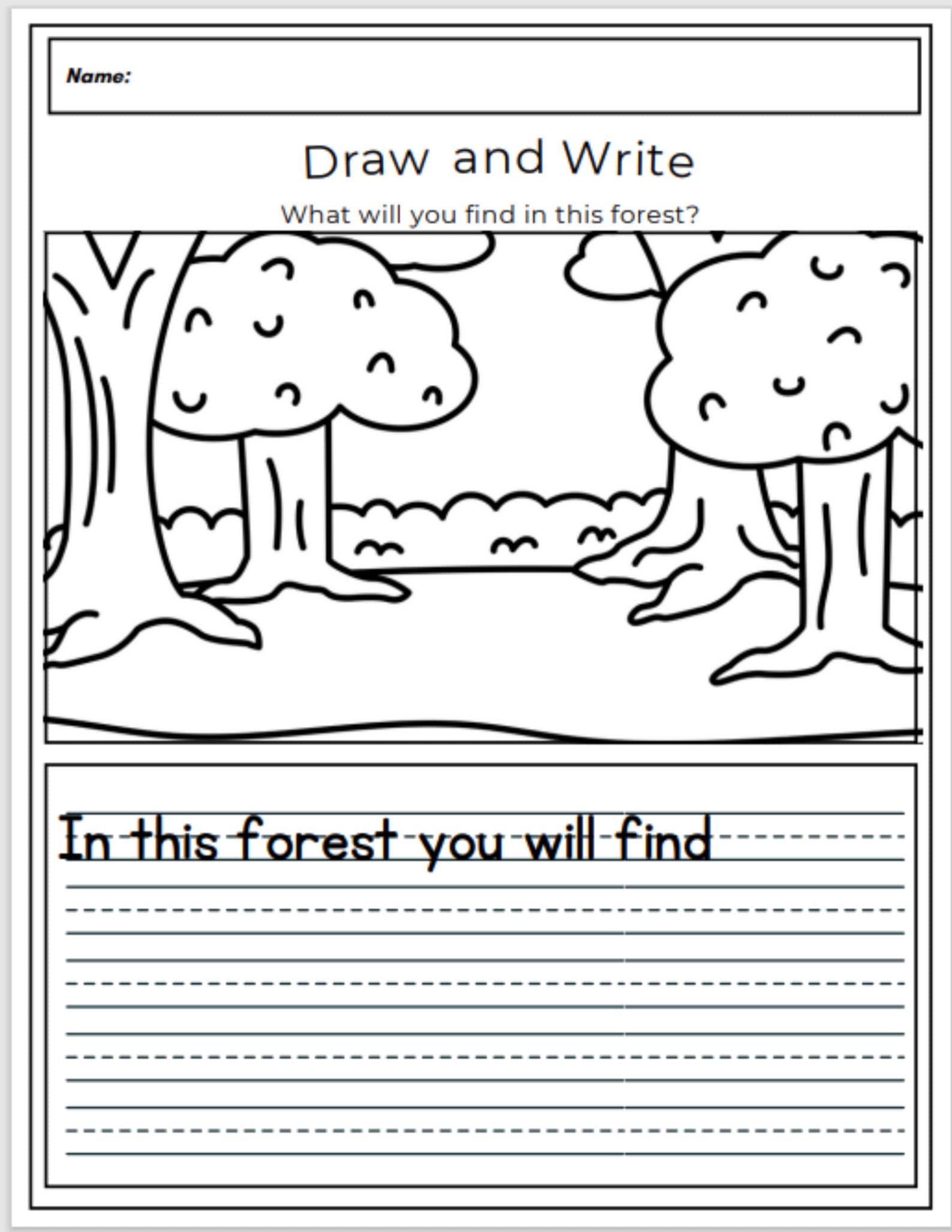 Draw & Write Printable Worksheets-48 Prompts-kindergarten to 2nd Grade ...