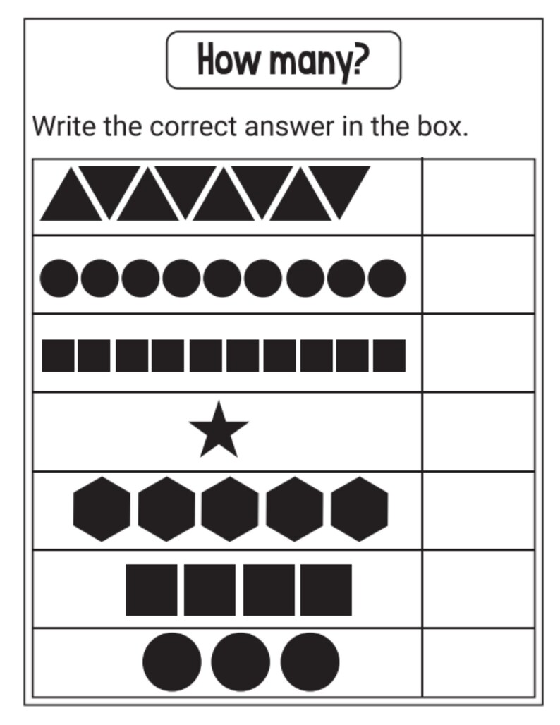 Printable Kindergarten Math Workbook-counting, Tracing, Addition ...