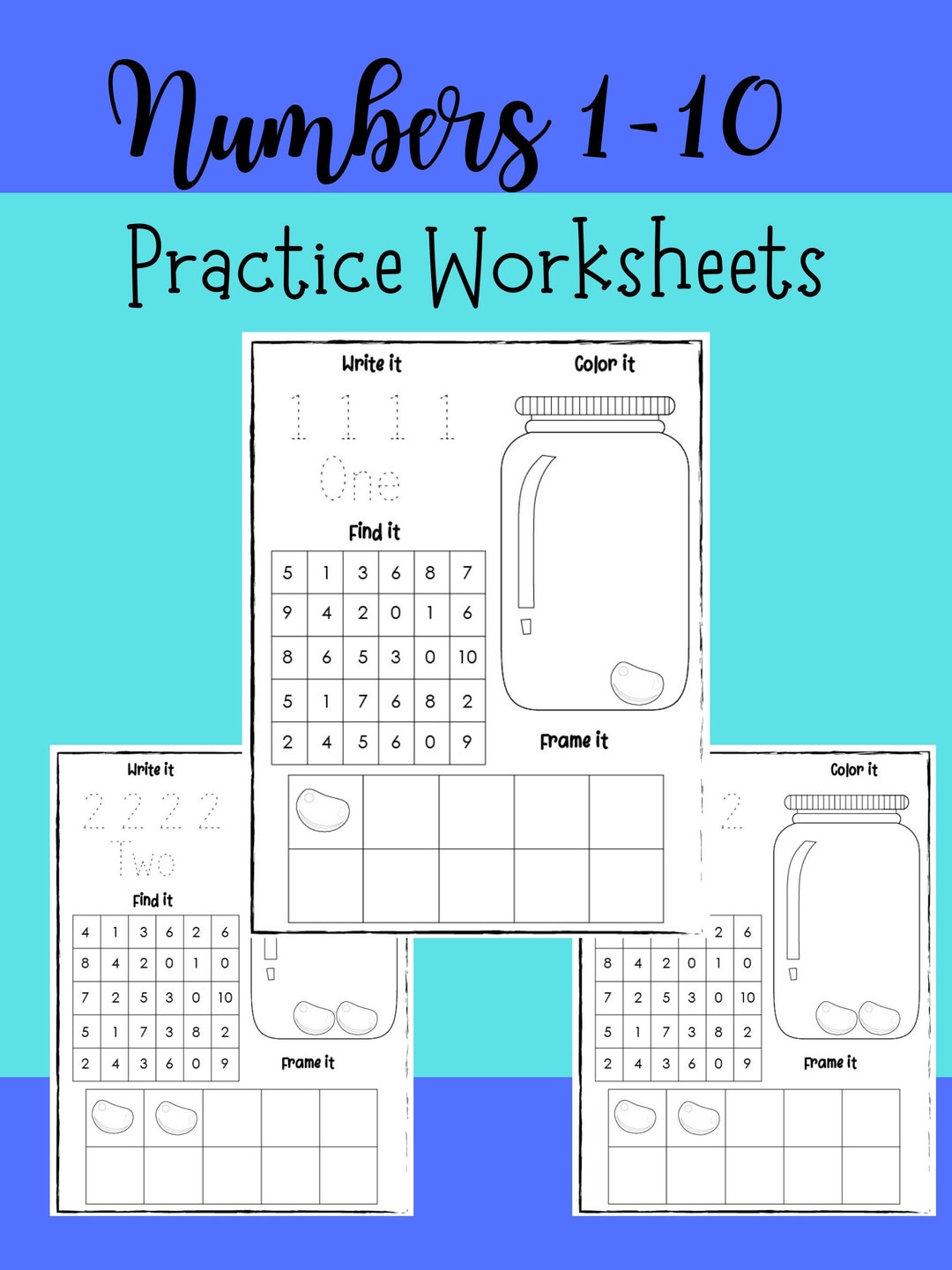 Printable Number Tracing Worksheets 1-10 - Trace, Find, Color ...