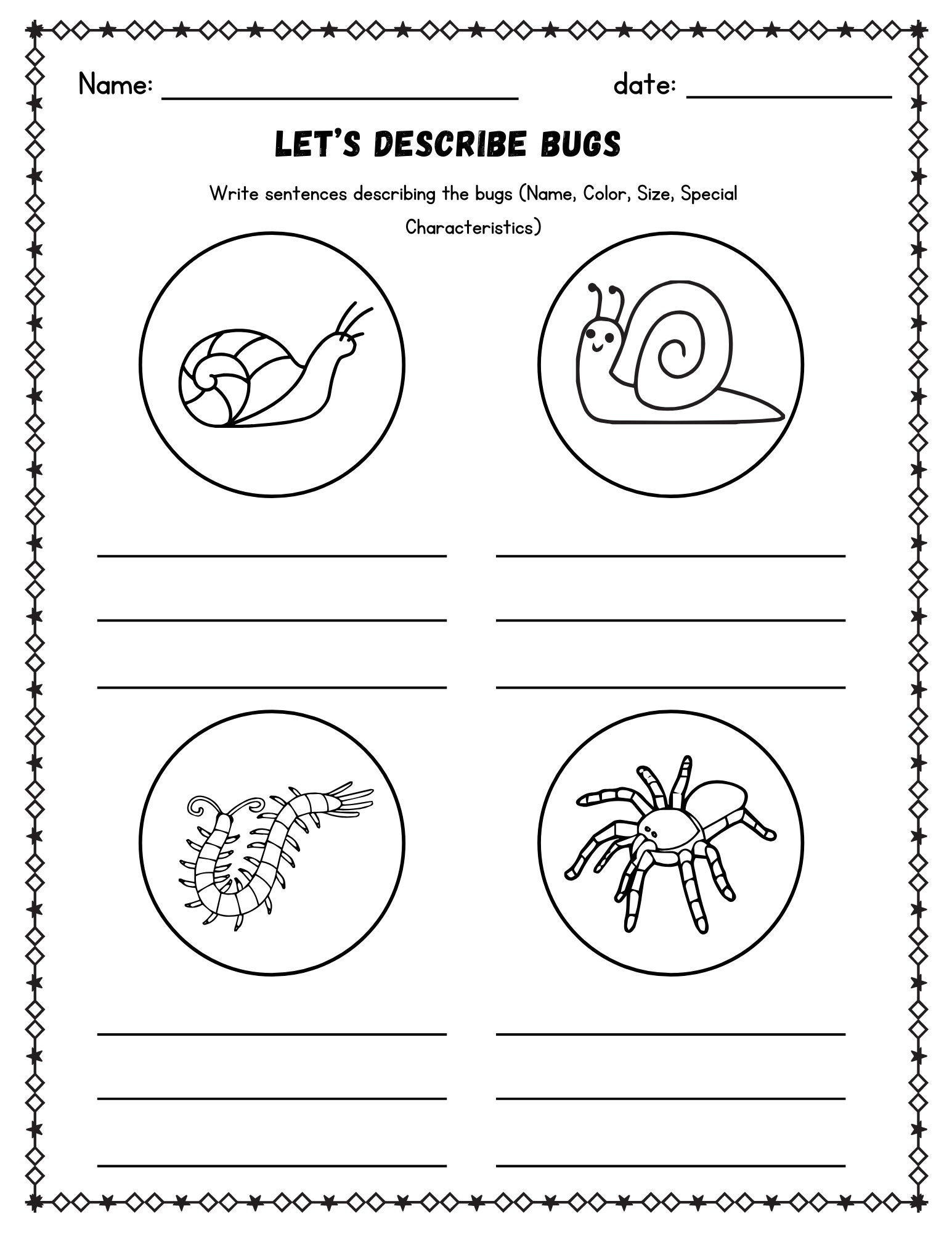 Bug Themed Workbook-letter Recognition, Number Recognition, Counting ...