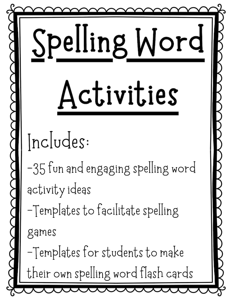 Spelling Words Bundle-35 Fun and Engaging Activities to Use With Any ...