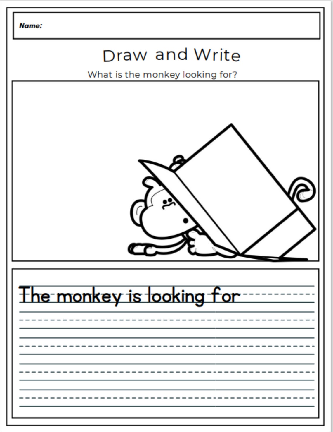 Draw & Write Printable Worksheets-48 Prompts-kindergarten to 2nd Grade ...
