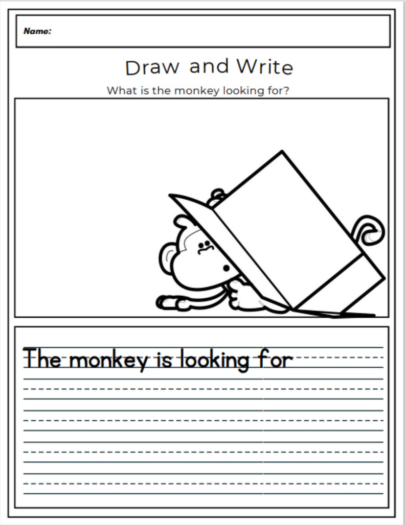 Draw & Write Printable Worksheets-48 Prompts-kindergarten to 2nd Grade ...