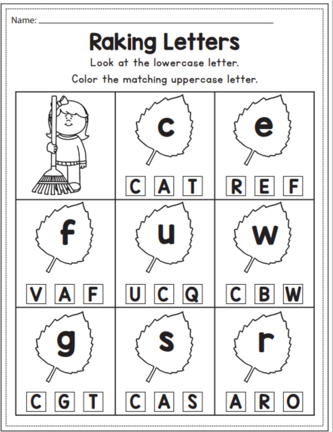 Kindergarten Fall Theme Literacy Workbook-letter Recognition-phonics ...