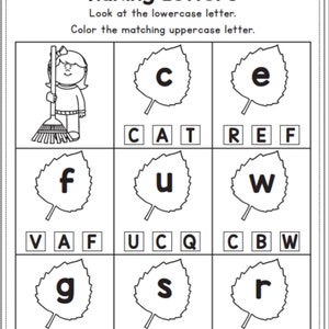 Kindergarten Fall Theme Literacy Workbook-letter Recognition-phonics ...