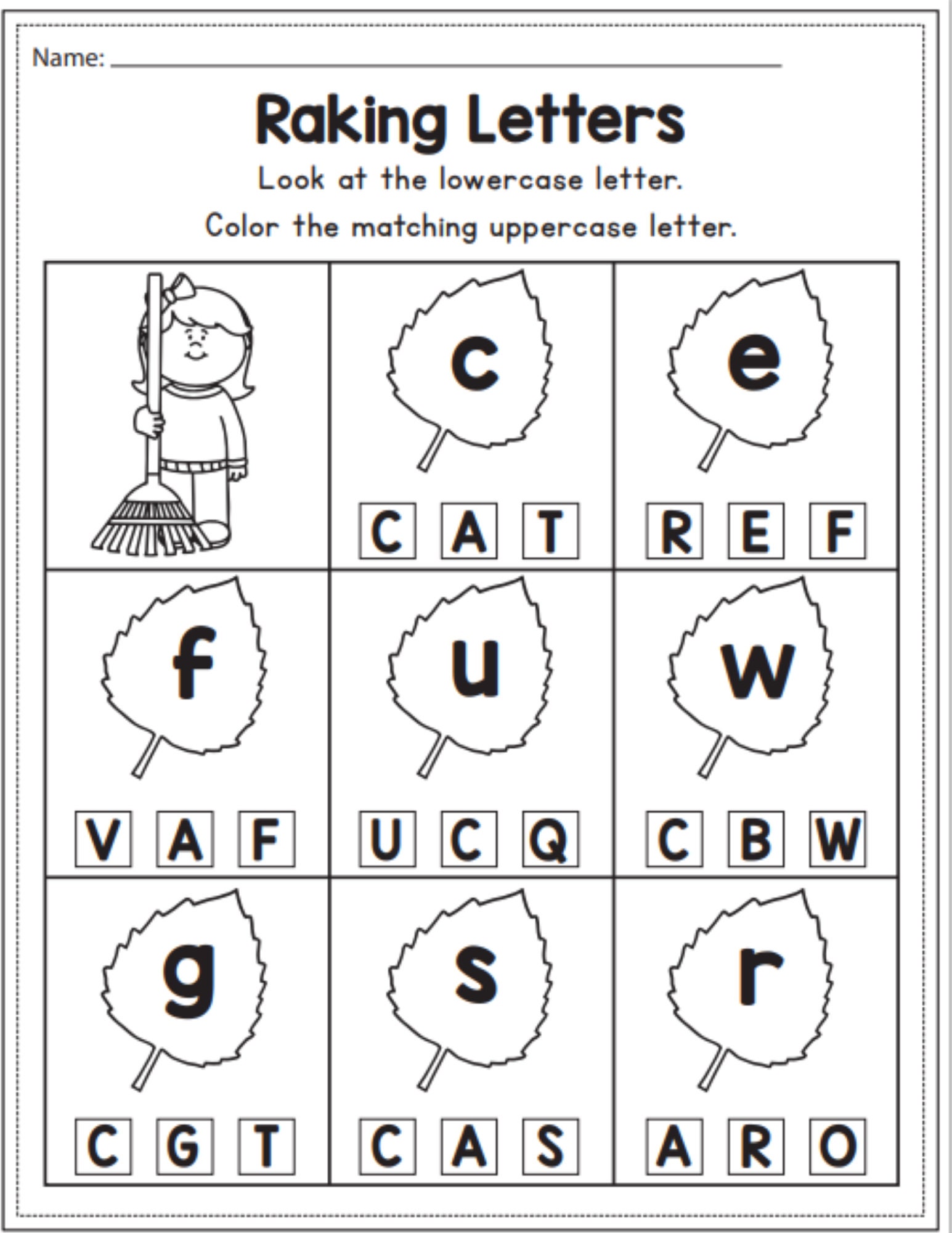 Kindergarten Fall Theme Literacy Workbook-letter Recognition-phonics ...