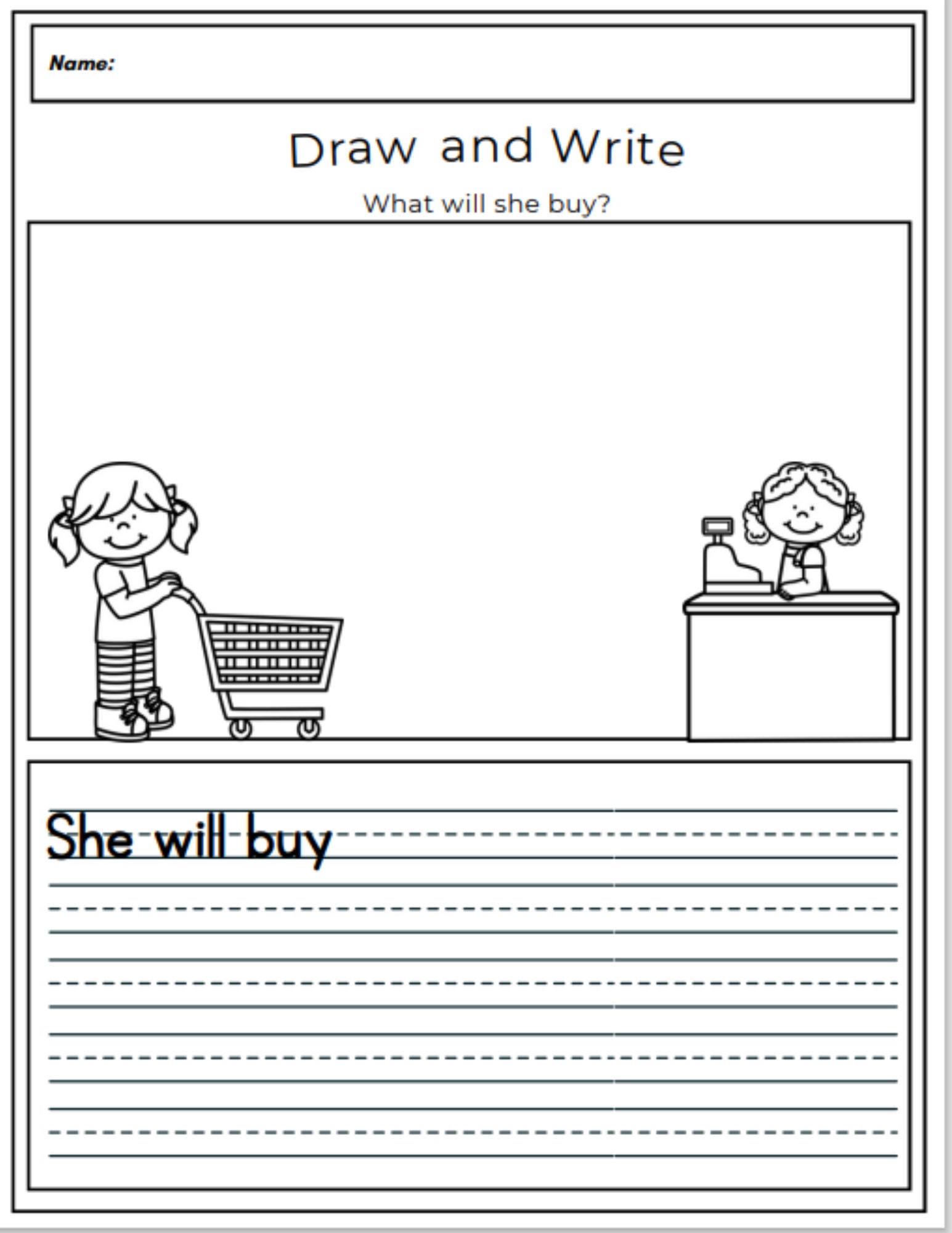 Draw & Write Printable Worksheets-48 Prompts-kindergarten to 2nd Grade ...
