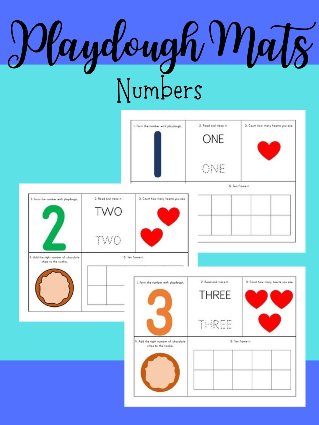 Numbers 0-10 Playdough Mats-fine Motor Skills-prek Activity ...