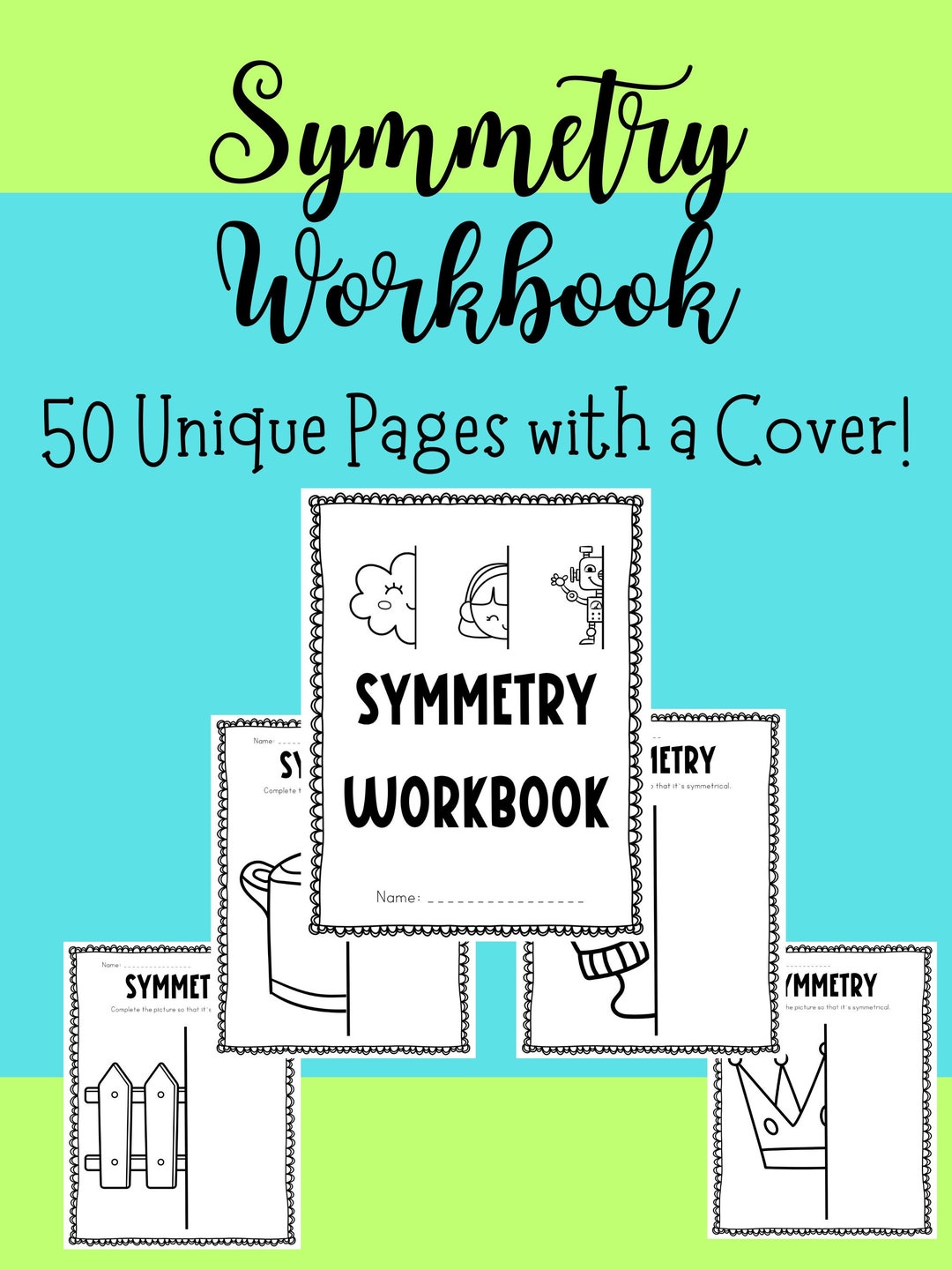 Symmetry Workbook-50 Unique Pages With a Cover-prek to 2nd Grade ...