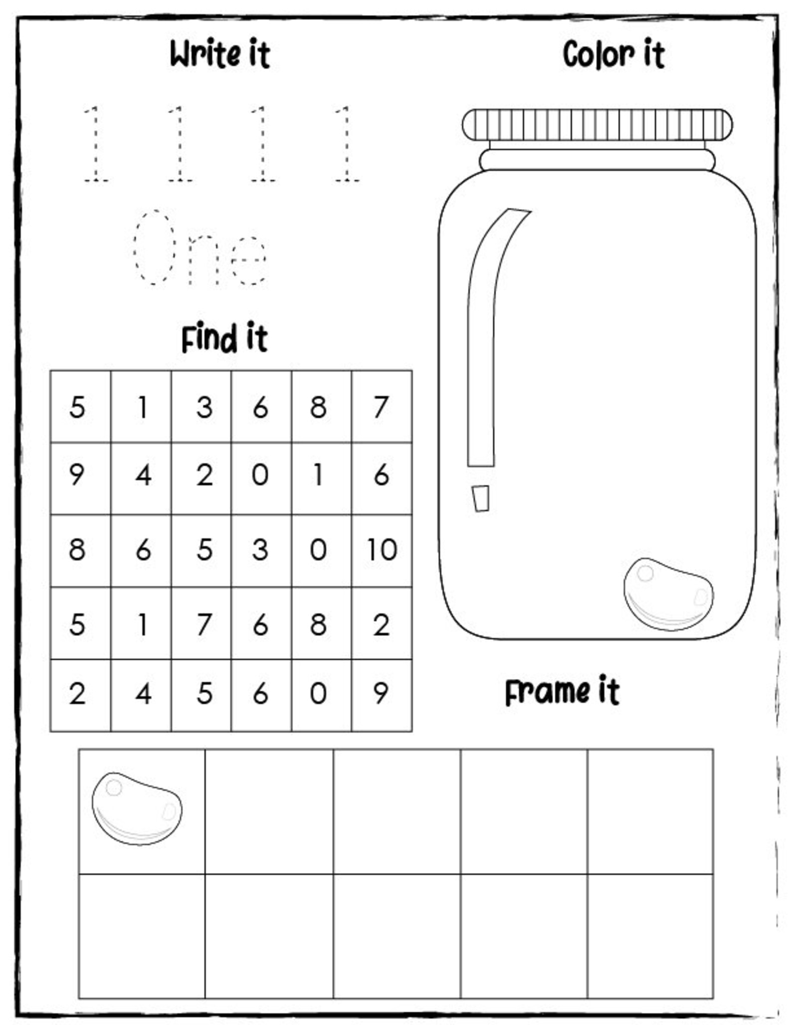 Printable Number Tracing Worksheets 1-10 - Trace, Find, Color ...