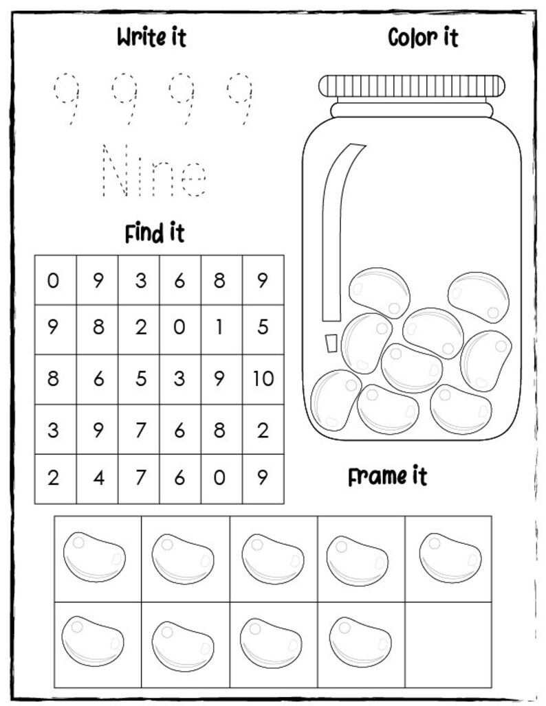 Printable Number Tracing Worksheets 1-10 - Trace, Find, Color ...