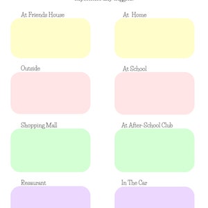 Behavior Workbook for Students-coping Skills-behavior Chart-trigger ...