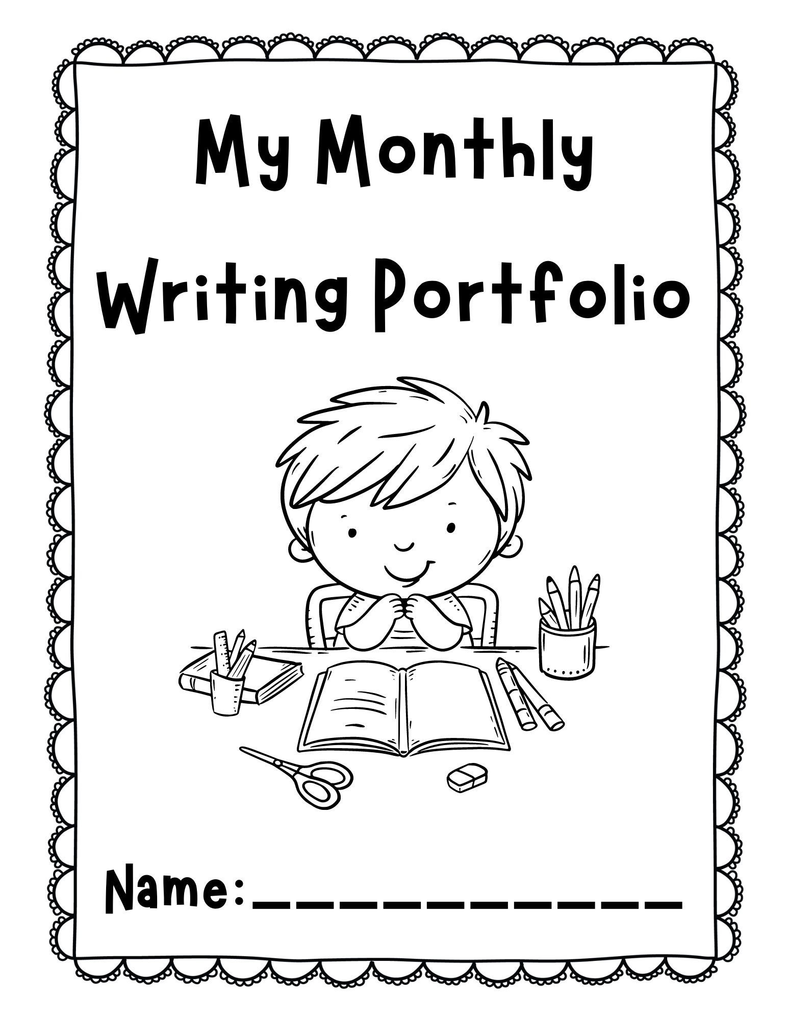 Monthly Writing Portfolio: Student Progress Tracker-parent-teacher ...