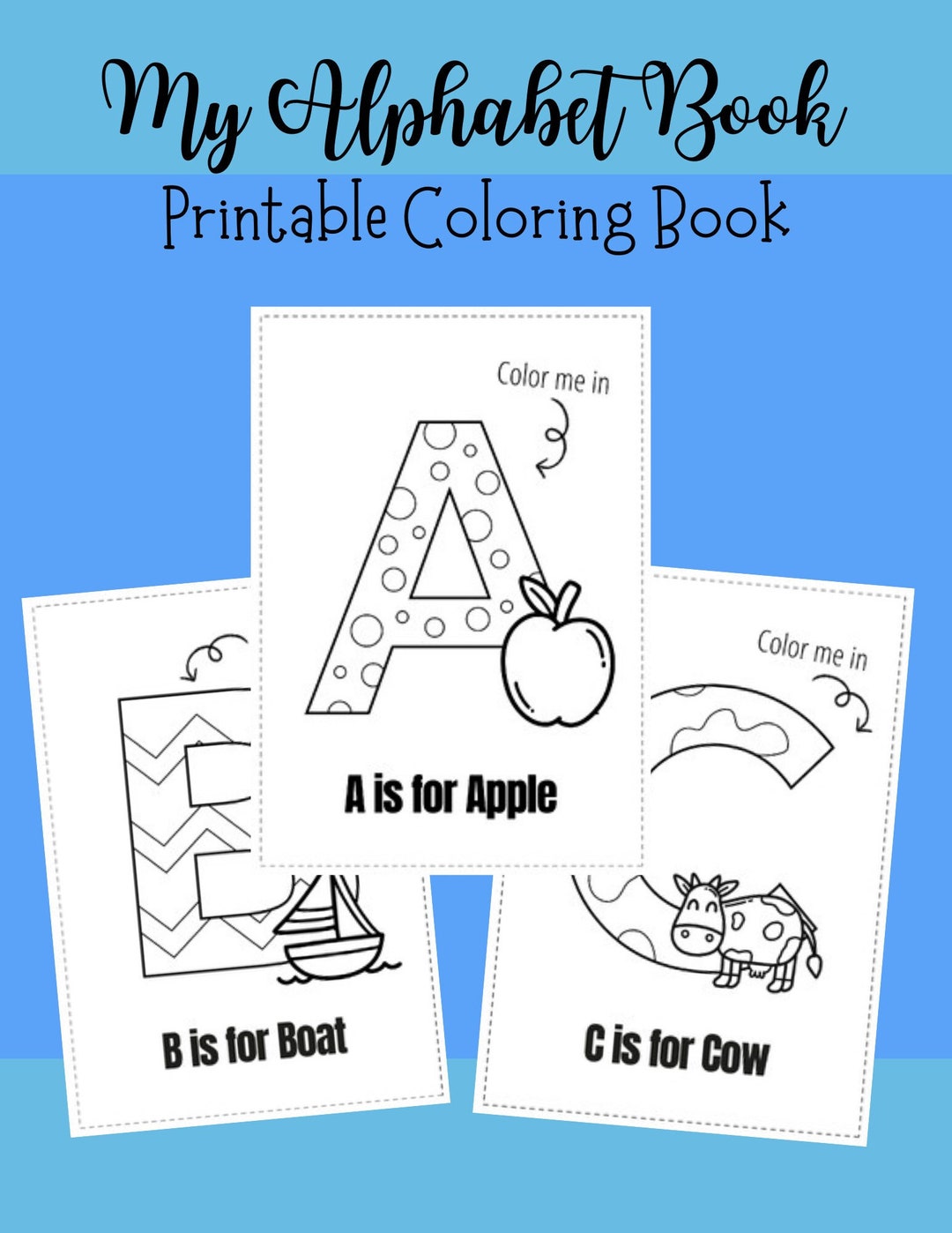 My Alphabet Printable Coloring Book With Cover Page-prek to ...
